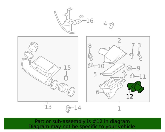 16554-ZE00A - Air Duct 2007-2021 Nissan | Nissan Parts & Accessories Online