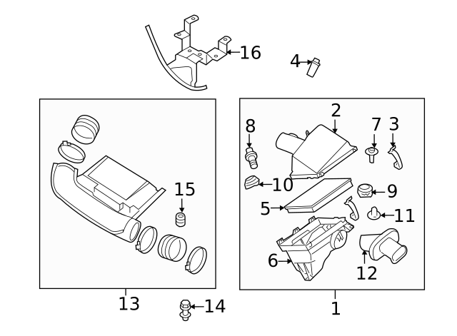 2007-2021 Nissan Air Duct 16554-ZE00A | Nissan Parts Store