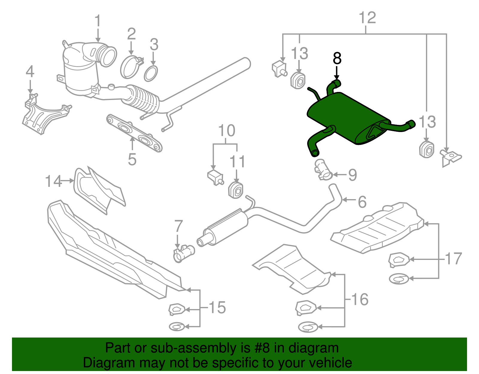 2019-2021 Volkswagen GTI Rear Muffler 5GM-253-609-AG | Retail ...