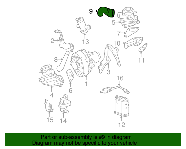 2006-2015 Mercedes-Benz Secondary Air Injection Pump Hose 272-142-11-83 ...