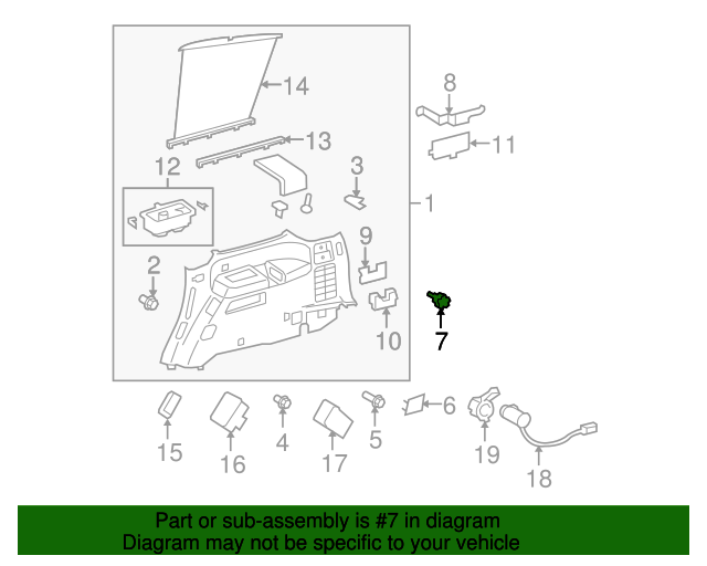 2008-2022 Toyota Sequoia Hook 64267-0C010-C0 | Toyota Parts Center
