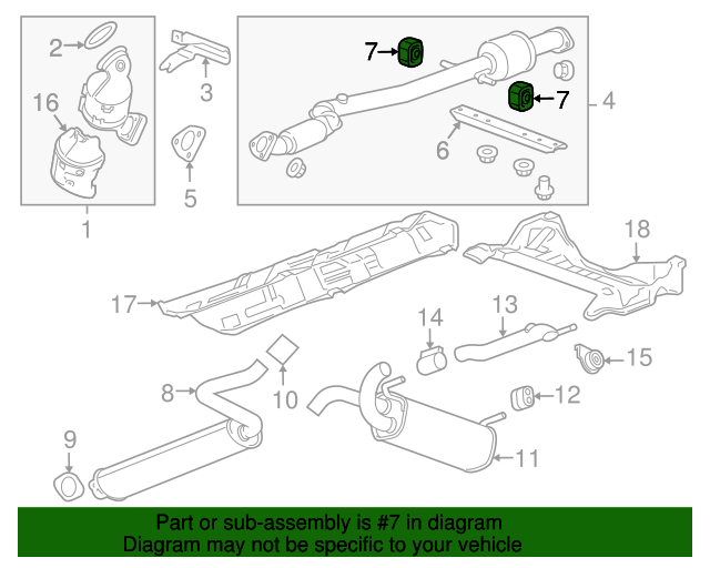 2010-2020 GM Exhaust Pipe Front Hanger Insulator 22907444 GM ...