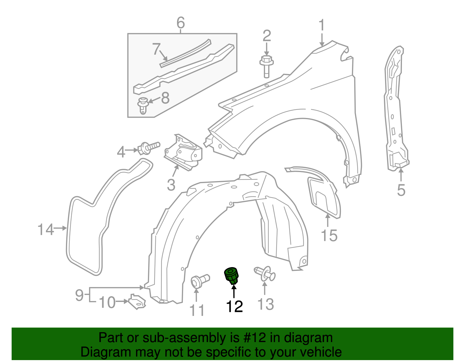 Genuine Toyota Fender Liner Grommet part# 90189-A0011 for 1995-2018 ...