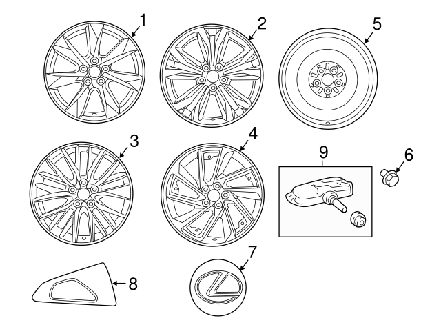 2016-2022 Lexus Wheel, Alloy 4261A-0E120 | OEM Vehicle Parts