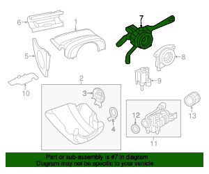5C5-953-513-G-9B9 - Multi-Function Switch 2011-2019 Volkswagen ...