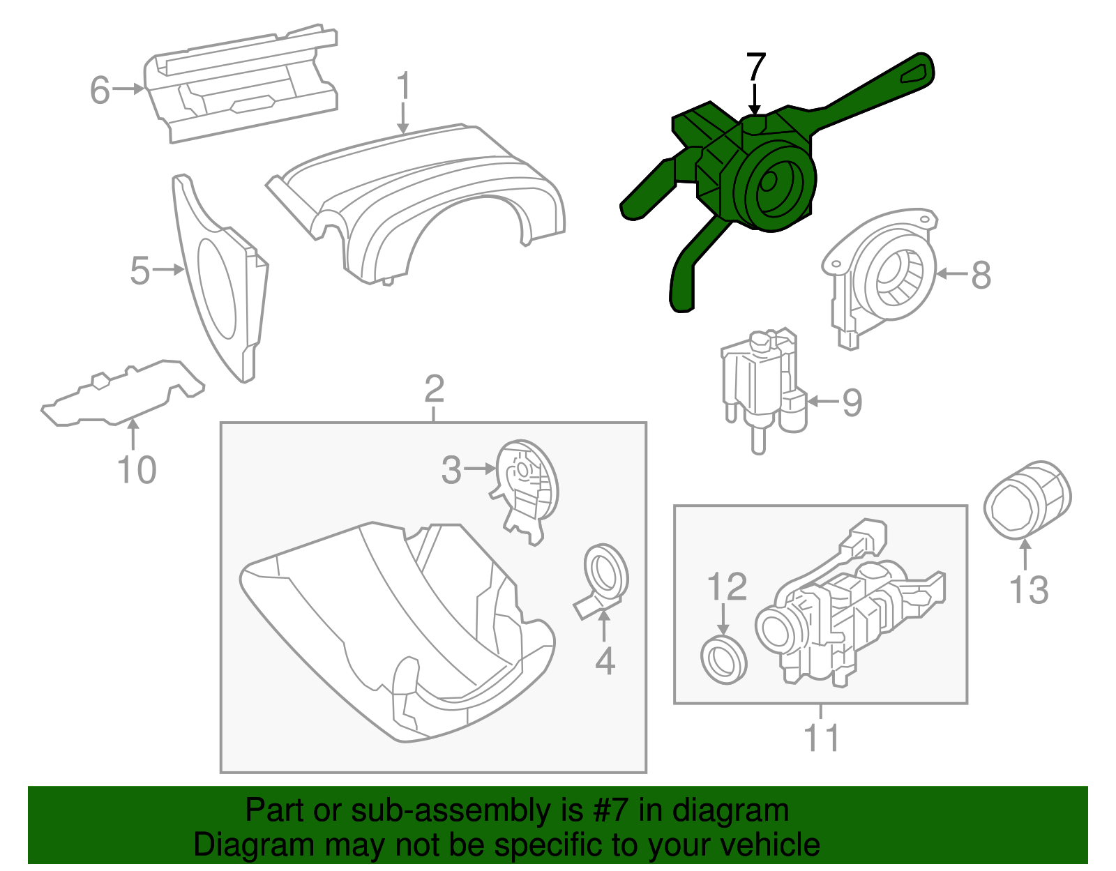 5C5-953-513-G-9B9 - Multi-Function Switch 2011-2019 Volkswagen ...