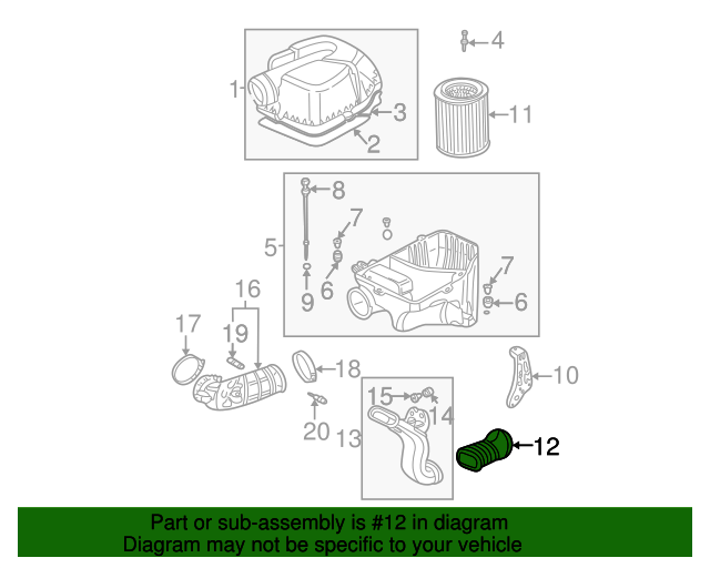17251-PNA-000 - Tube A, Air In - 2002-2006 Honda CR-V | Honda Car Parts ...