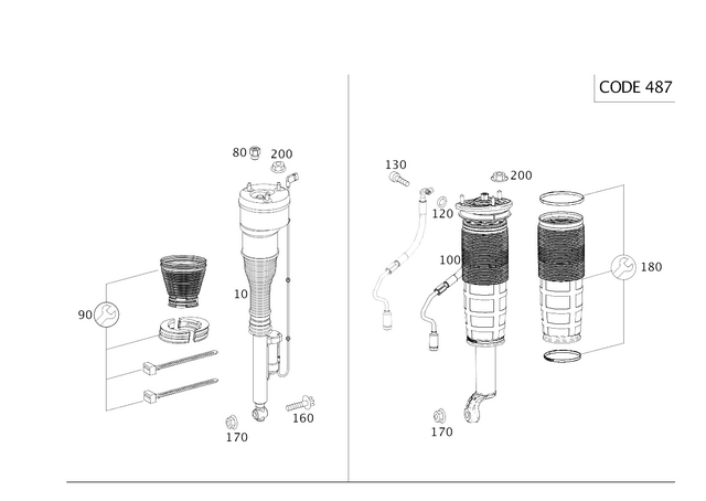 2015-2017 Mercedes-Benz S550e Suspension Strut 222-320-05-13 ...