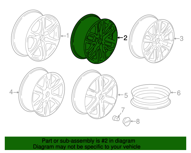 2021-2022 GMC Acadia 20x8 Aluminum Wheel 84853343 | GMPartsDirect.com