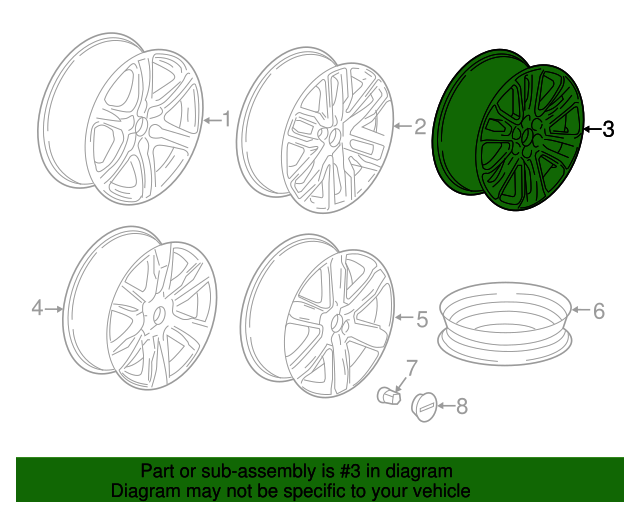 2018-2022 GMC Acadia 20x8-Inch Aluminum Wheel 84148610 | GMPartsDirect.com