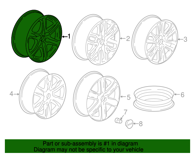 2017-2020 GMC Acadia Wheel, Alloy 22996312 | GMPartsDirect.com