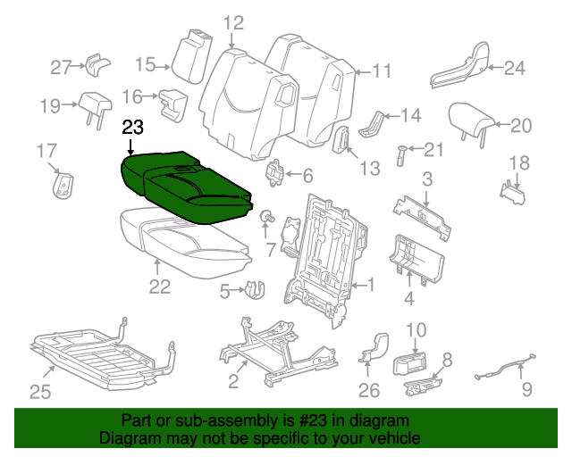 71076-0R030-E0 - Seat Cushion Cover 2009 Toyota RAV4 | AutoNationParts.com