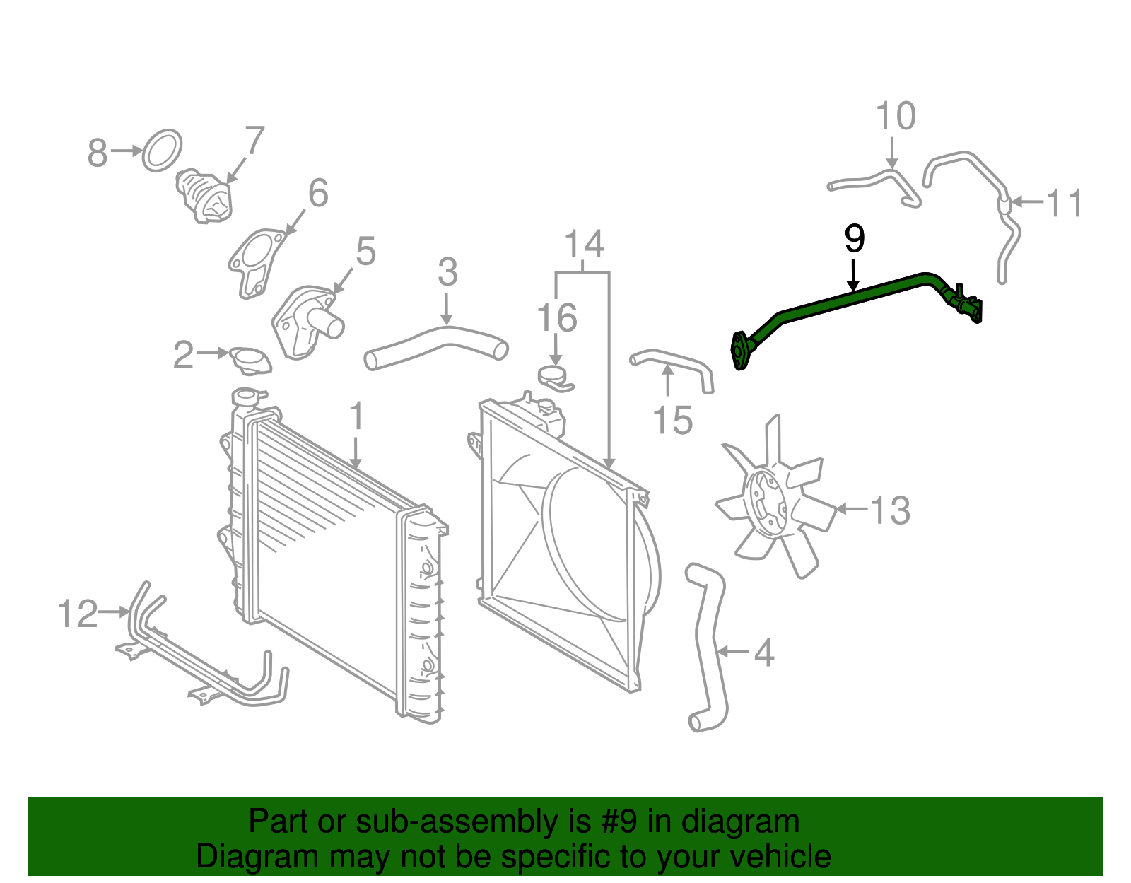 16268-75131 - Engine Coolant Bypass Pipe 2018-2023 Toyota Tacoma ...