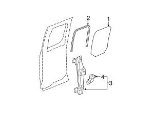 2007-2013 GM Rear Driver Side Power Window Regulator and Motor Assembly ...