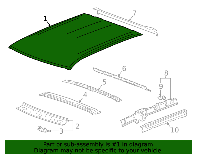 2019-2024 GM Roof Panel 84688136 | TascaParts.com