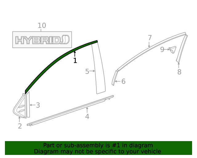 75754-08010 - Frame Molding 2021-2024 Toyota Sienna | AutoNationParts.com