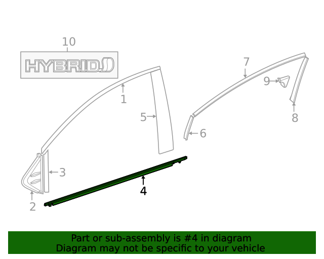 2021-2024 Toyota Sienna Belt Molding 68210-08030 | OEM Parts Online
