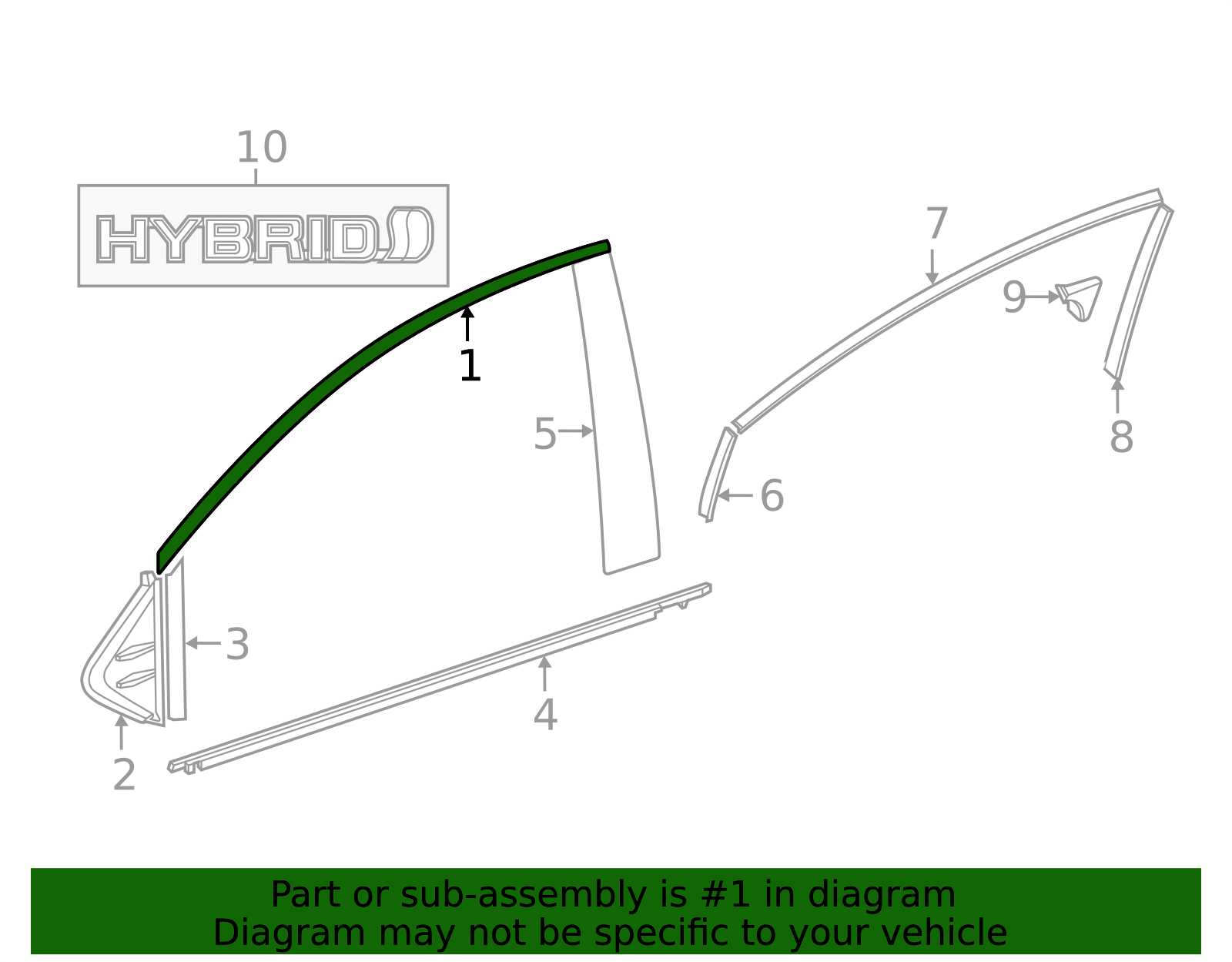 Genuine Toyota Frame Molding part# 75754-08010 for 2021-2024 Toyota ...