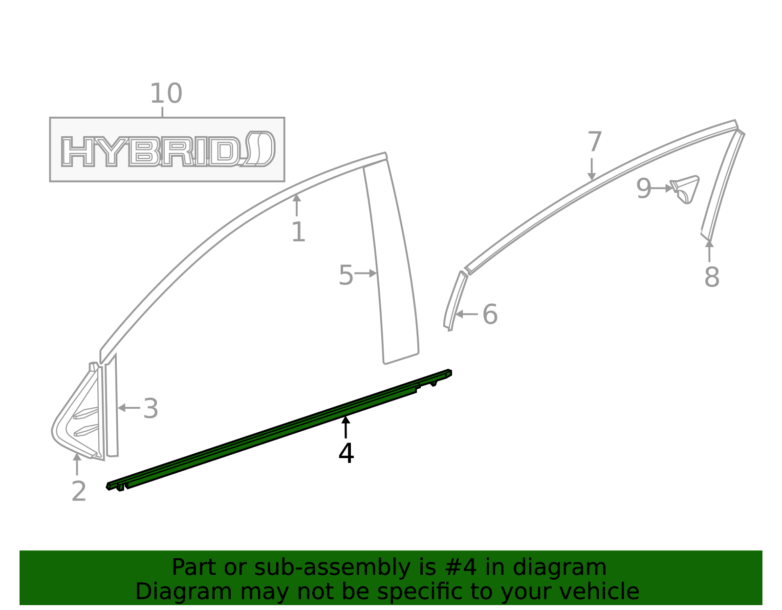 2021-2024 Toyota Sienna Belt Molding 68210-08030 | OEM Parts Online