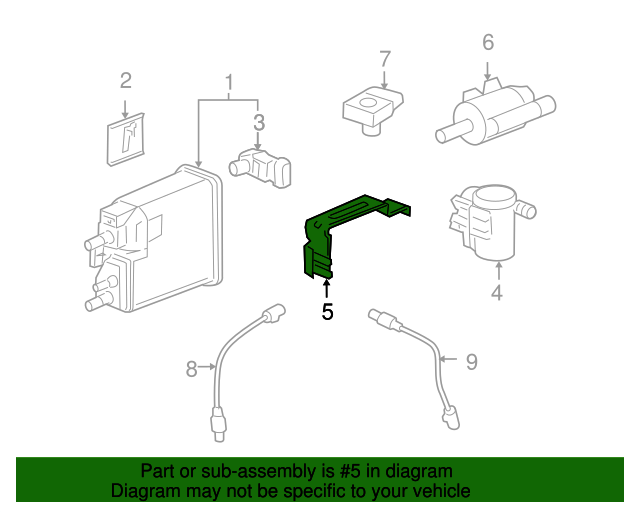 15813534 - Vapor Canister Solenoid Valve Bracket 2009-2010 GM ...