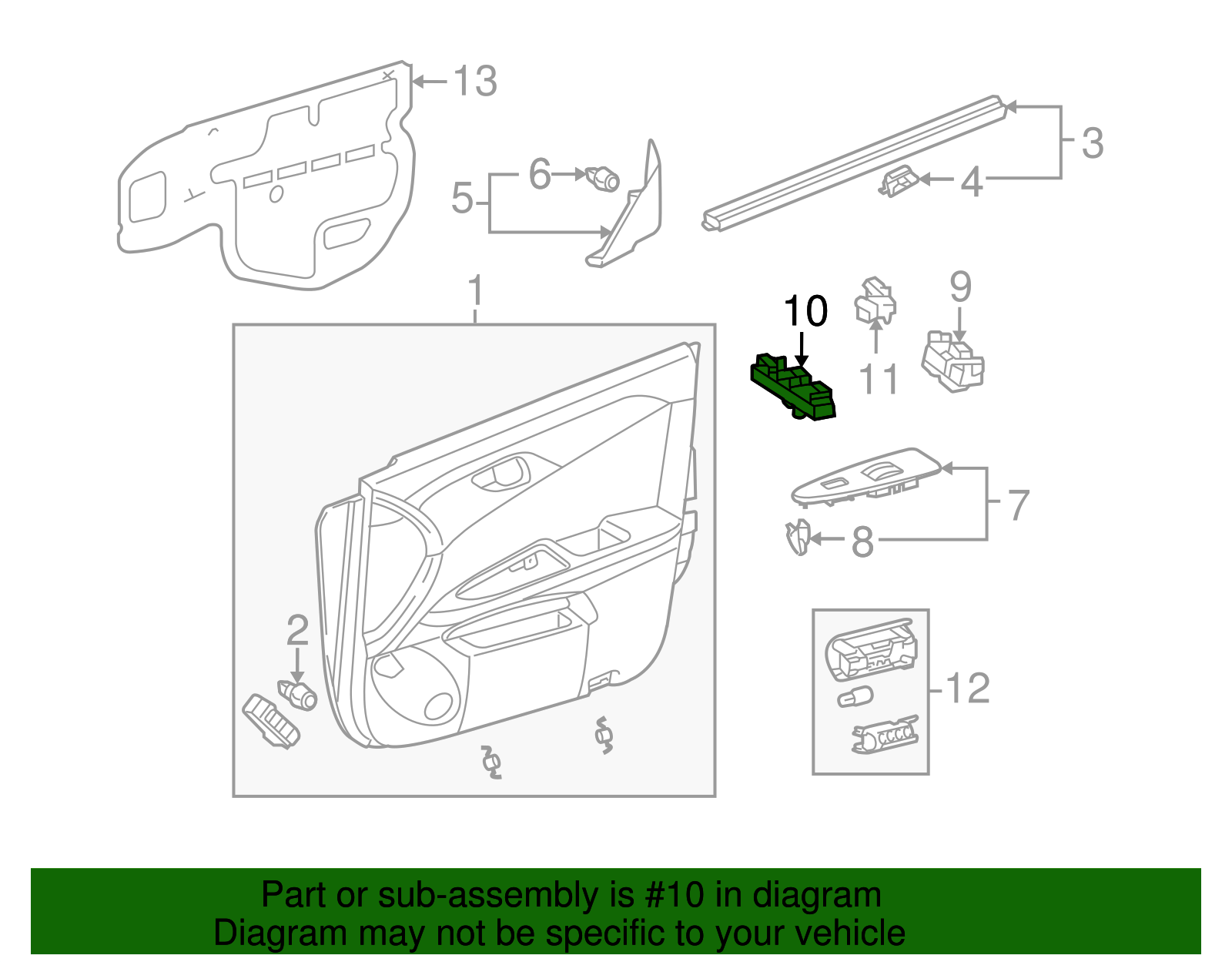 2005-2009 Toyota Avalon Window Switch 84040-AC030 | Toyota Parts Center