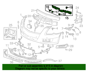 2013-2015 Cadillac XTS Front Bumper Fascia Center Support 22938069 ...