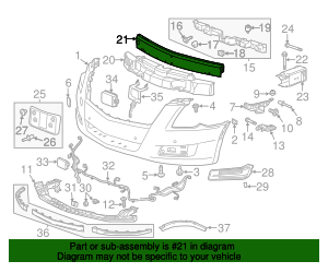 2013-2017 Cadillac XTS Front Bumper Impact Bar 22782461 GM ...