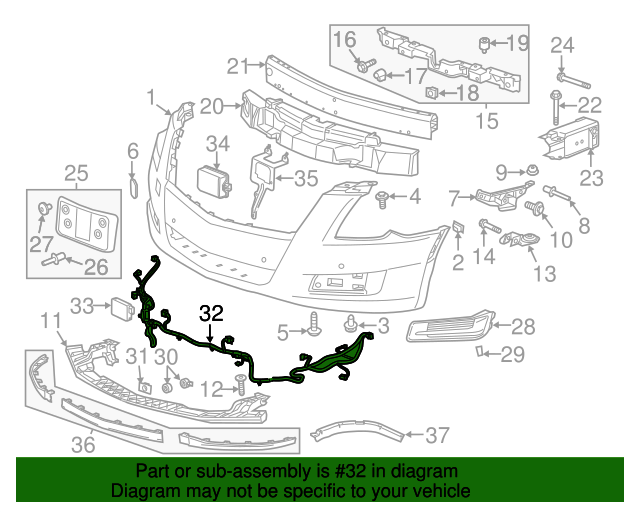 22890927 GM Front Object Alarm Sensor Wiring Harness | GM Parts Store