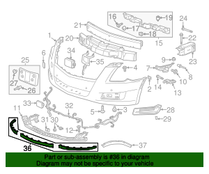 2013-2019 Cadillac XTS Front Bumper Valance Panel Attachment 23440976 ...