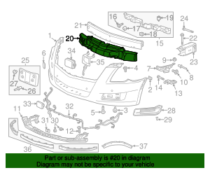 2013-2017 Cadillac XTS Front Bumper Fascia Energy Absorber 23215500 GM ...