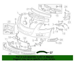 2014-2017 Cadillac XTS Underbody Air Deflector 23189843 GM ...