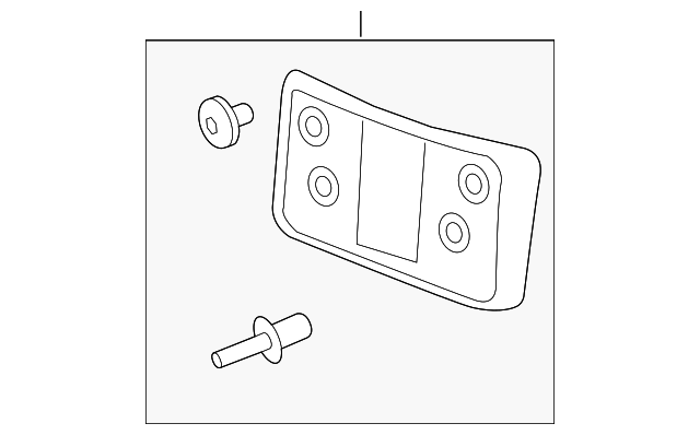 22936002 - Primed Front License Plate Bracket Attachment Kit 2013-2017 ...