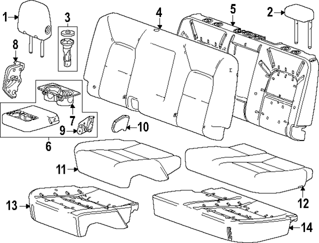 2023-2024 Chevrolet Colorado Headrest, Center 84853446 GM ...