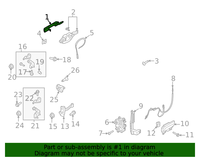 2021-2024 Ford Handle, Outside ml3z1522404baptm | TascaParts.com