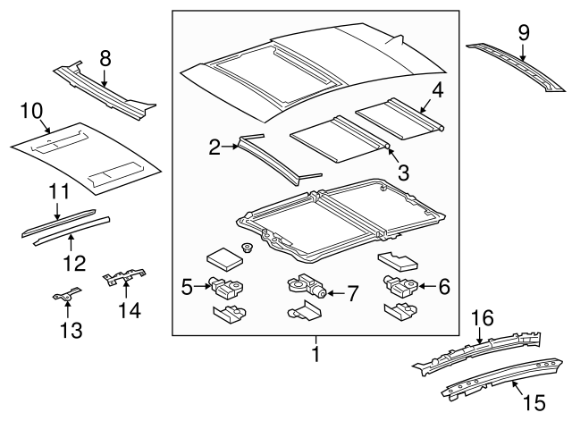 63242-50020 - Roof Panel Bracket 2018-2024 Lexus | AutoNation Parts