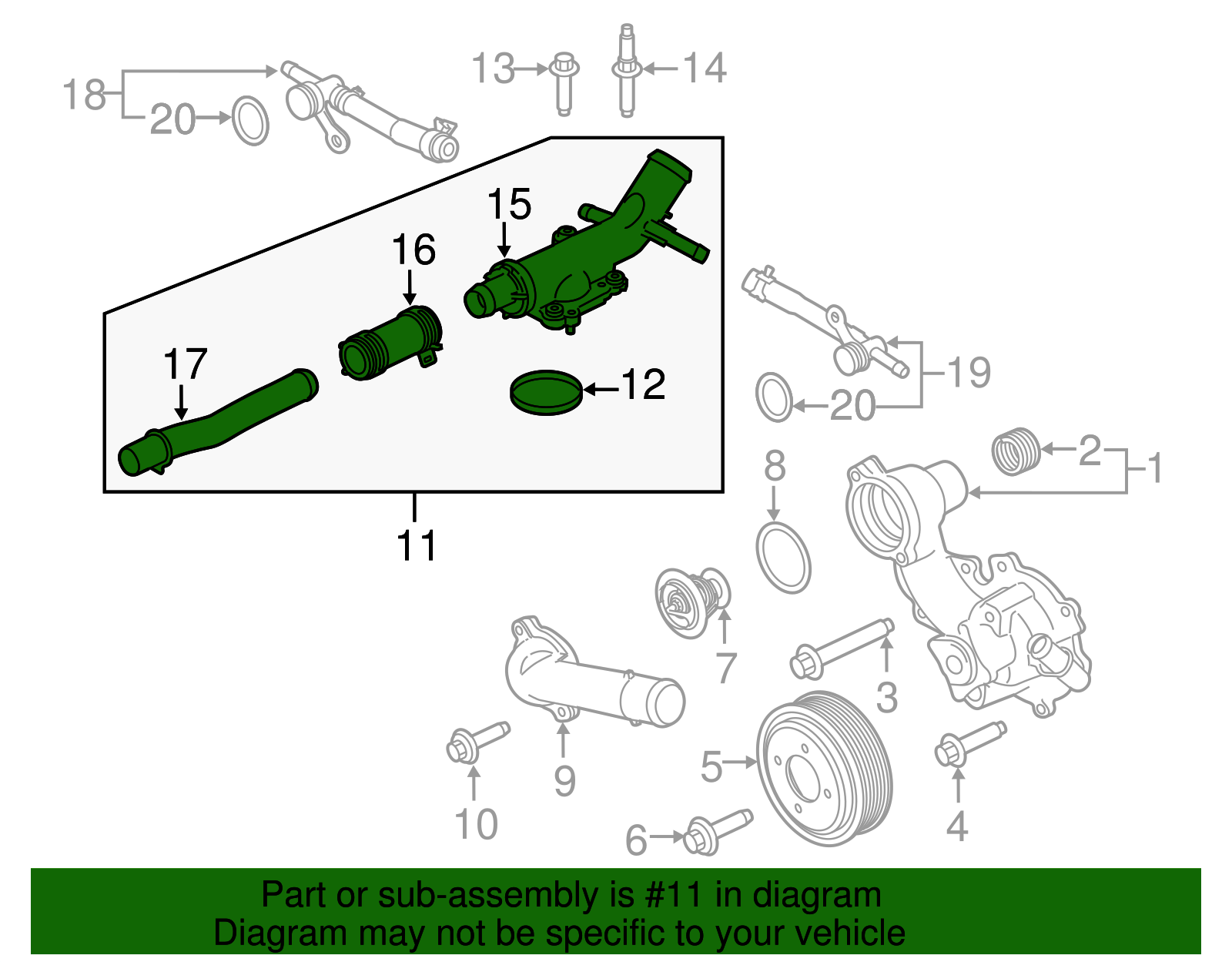 FL3Z-8592-A - Engine Coolant Outlet Flange 2015-2016 Ford F-150 ...