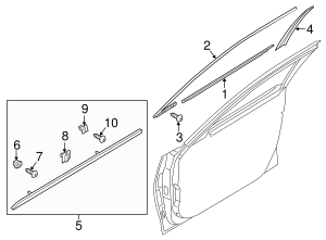 2015-2020 Hyundai Frame Molding 82850-B1010 | OEM Parts Online
