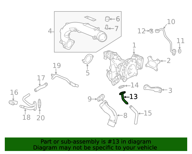 15540-RPY-G00 - Pipe, Turbocharger Oil Return 2017-2020 Honda Civic ...