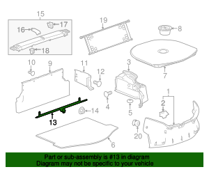 2011-2015 Chevrolet Camaro Shade,Lugg 23103520 | GM Parts Center