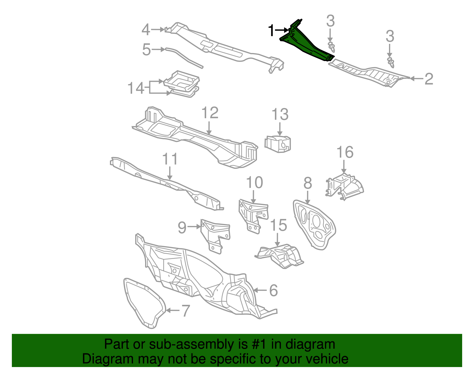 2004-2008 Pontiac Grand Prix Passenger Side Air Inlet Screen 15897786 ...