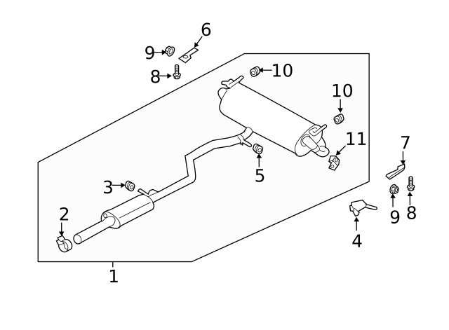 Genuine OEM Muffler W/Tailpipe Clamp Part# LR077700 Fits 2018-2021 Land ...
