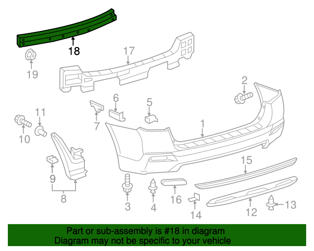 52171-0E071 - Impact Bar - 2010-2013 Toyota Highlander | OEM Genuine ...