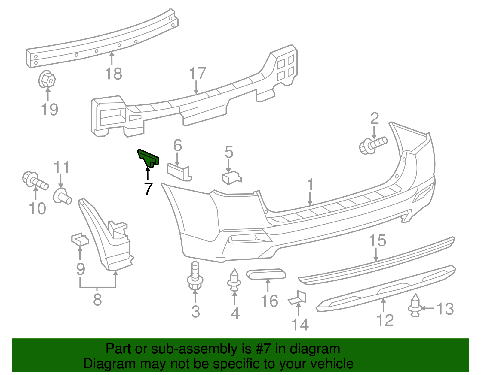 52575-0E041 - Bumper Cover Retainer - 2008-2013 Toyota Highlander ...