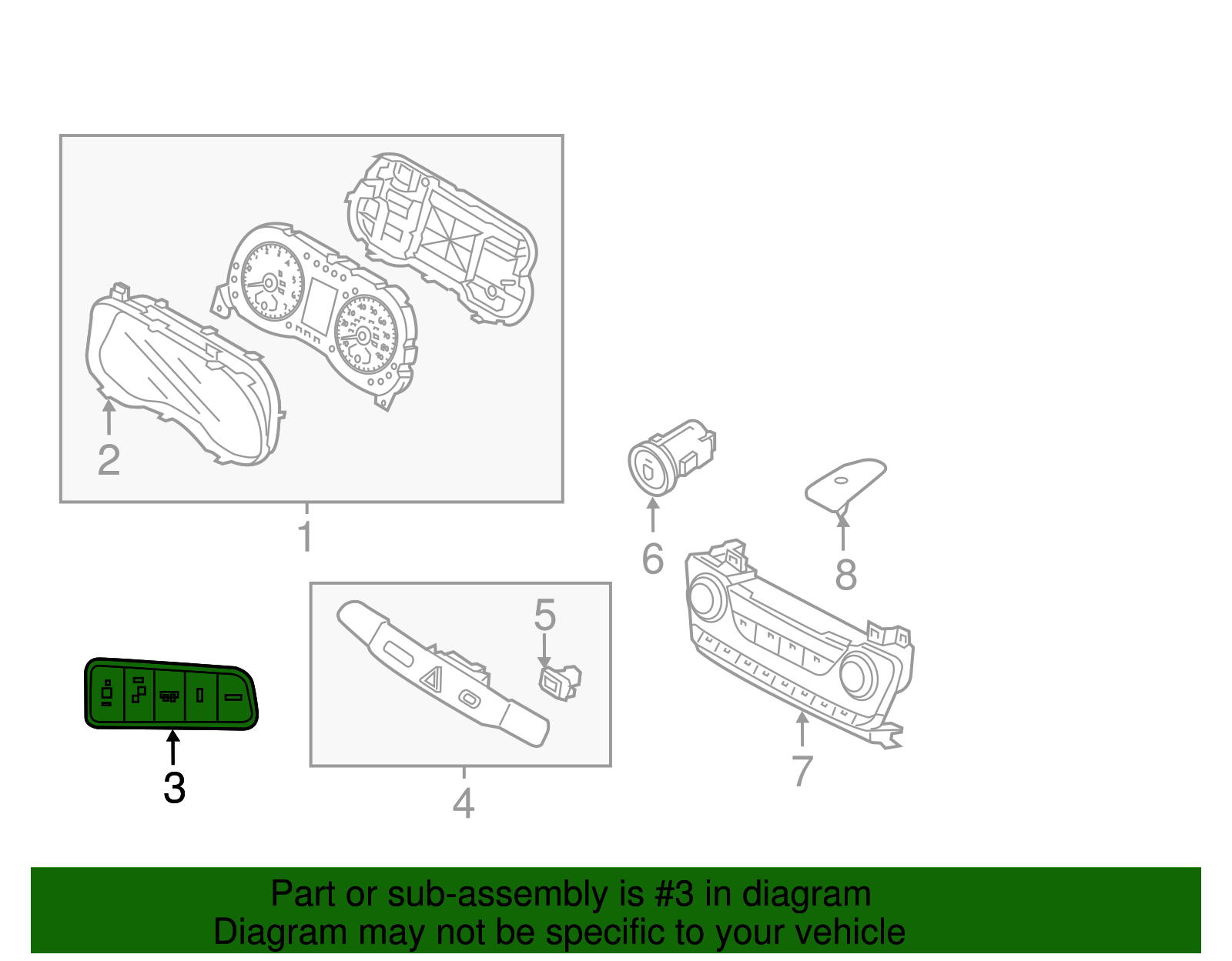 Hyundai - 93710-D3320-YAK - Switch Assembly - 2016-2017 Hyundai Tucson ...