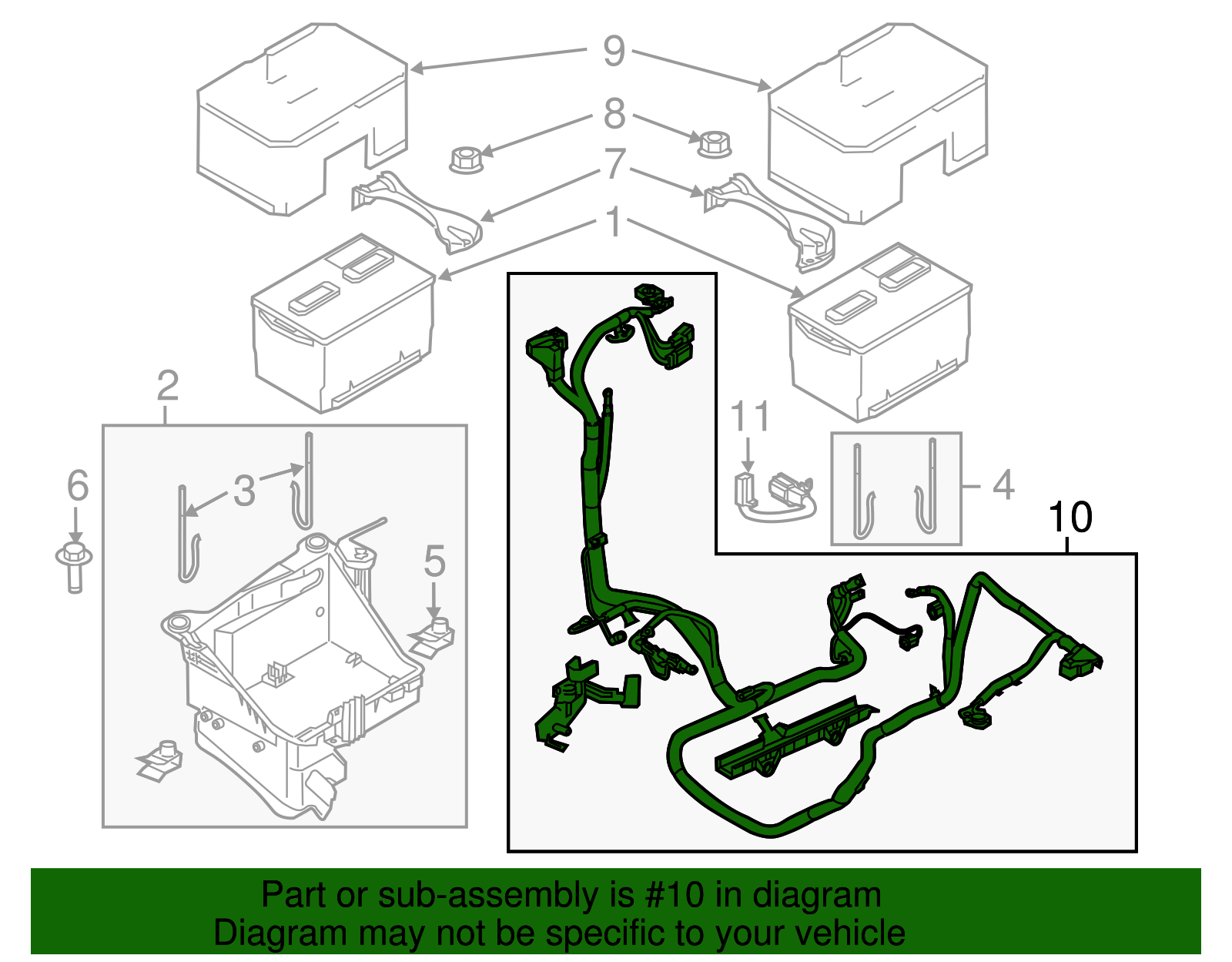 CC3Z-14300-A - Positive Cable 2011-2016 Ford | AutoNation Parts