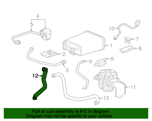 2007-2012 GM Inlet Hose 15103157 | GM Parts Center
