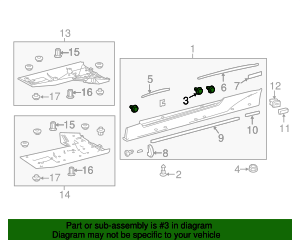 Lexus OEM Rocker Molding Clip Part# 75867-AA010 | OEM Vehicle Parts