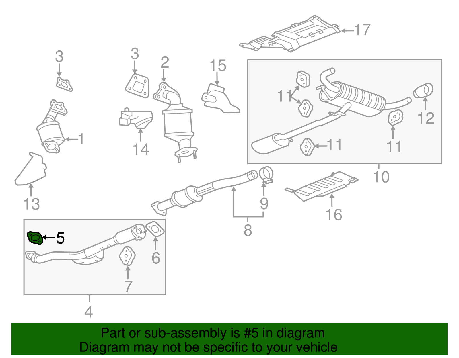 25801015 - Catalytic Converter Gasket - 2010-2017 GM | WorldPartsDirect.com