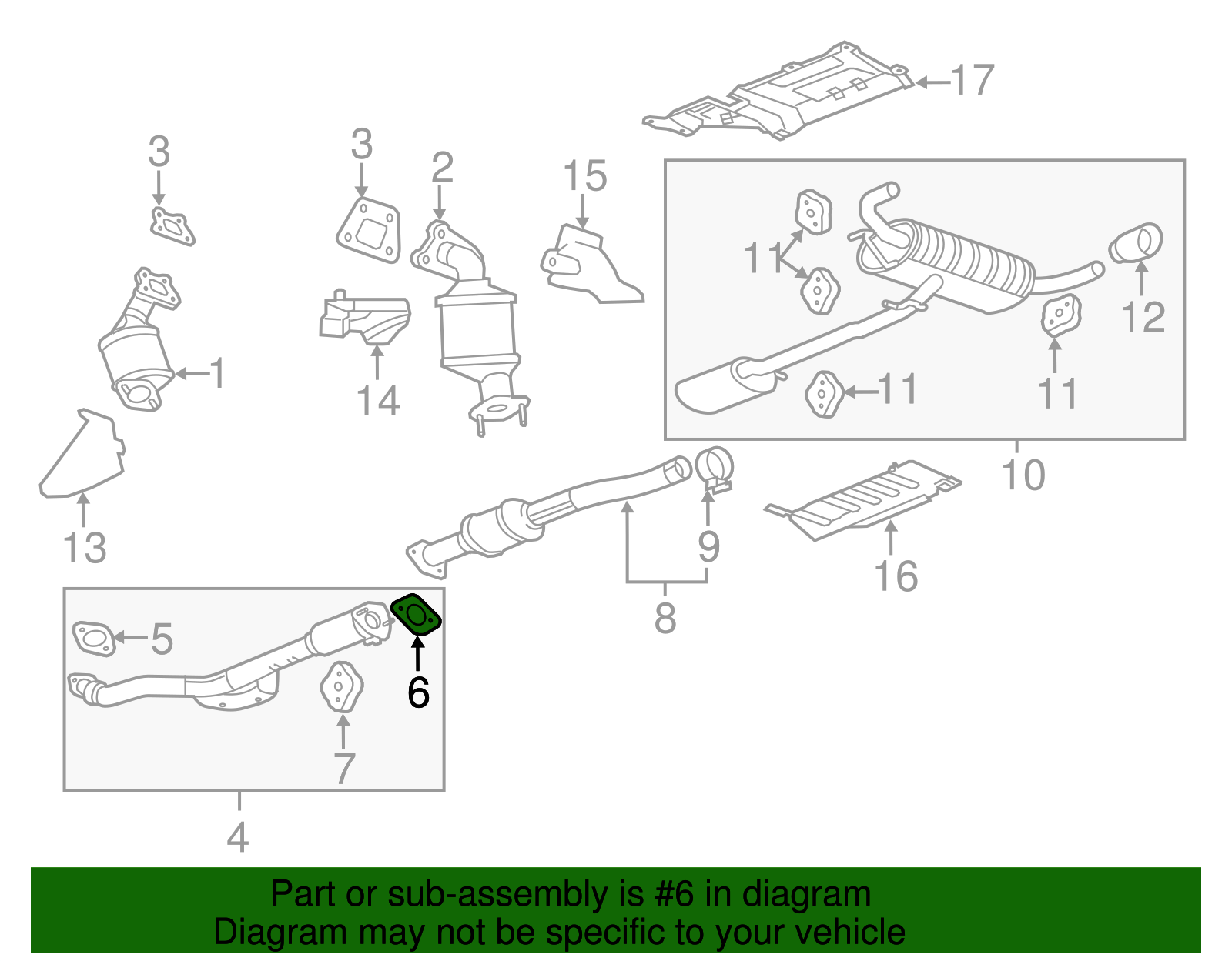 2010-2017 GM Exhaust Flexible Pipe Gasket 22741672 GM | GMPartsDirect.com