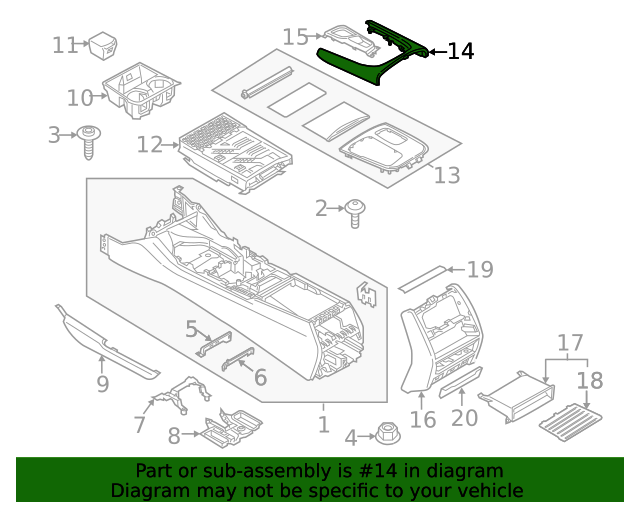 51-16-9-348-742 - Console Trim Panel 2016-2022 BMW | AutoNationParts.com